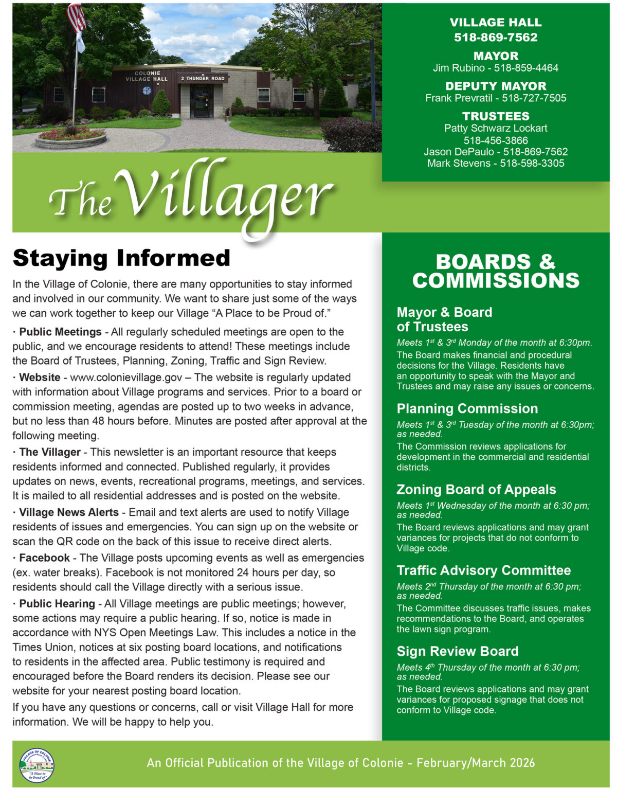 Contact Us - Village of Colonie, NY
